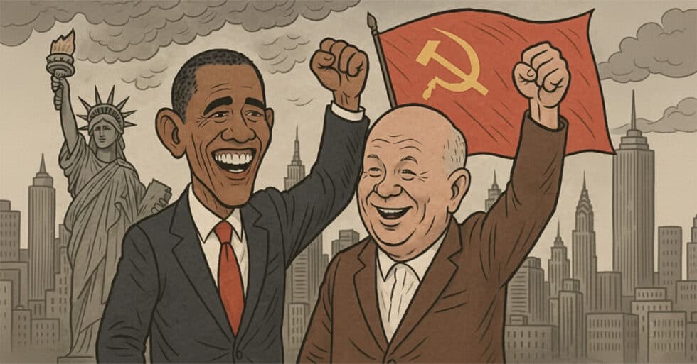 Commie Obamie and Nikita Khrushchev rejoice as NYC falls to Communism ...